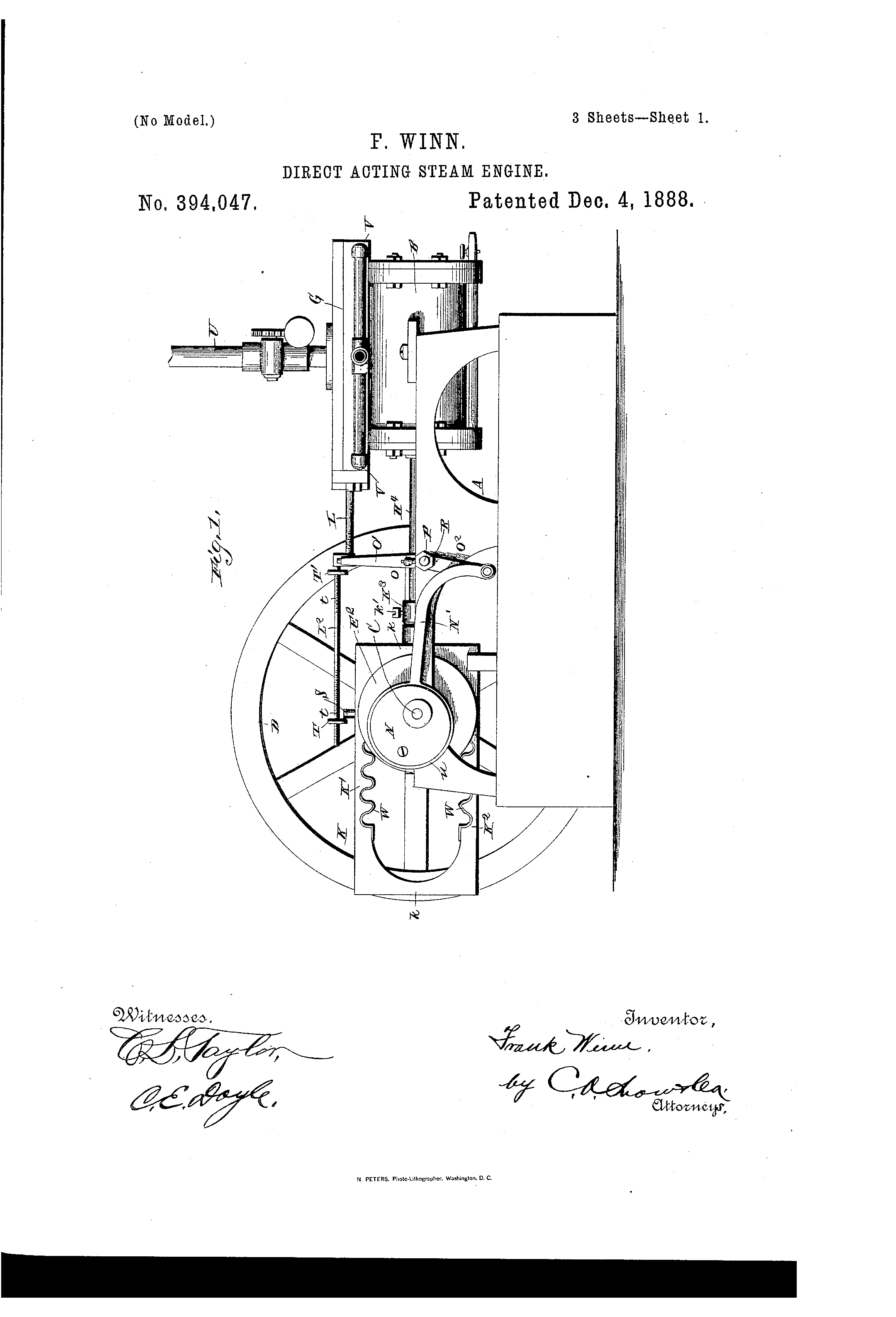 Direct acting steam engine – Frank Winn – 1888 – My 2 cents
