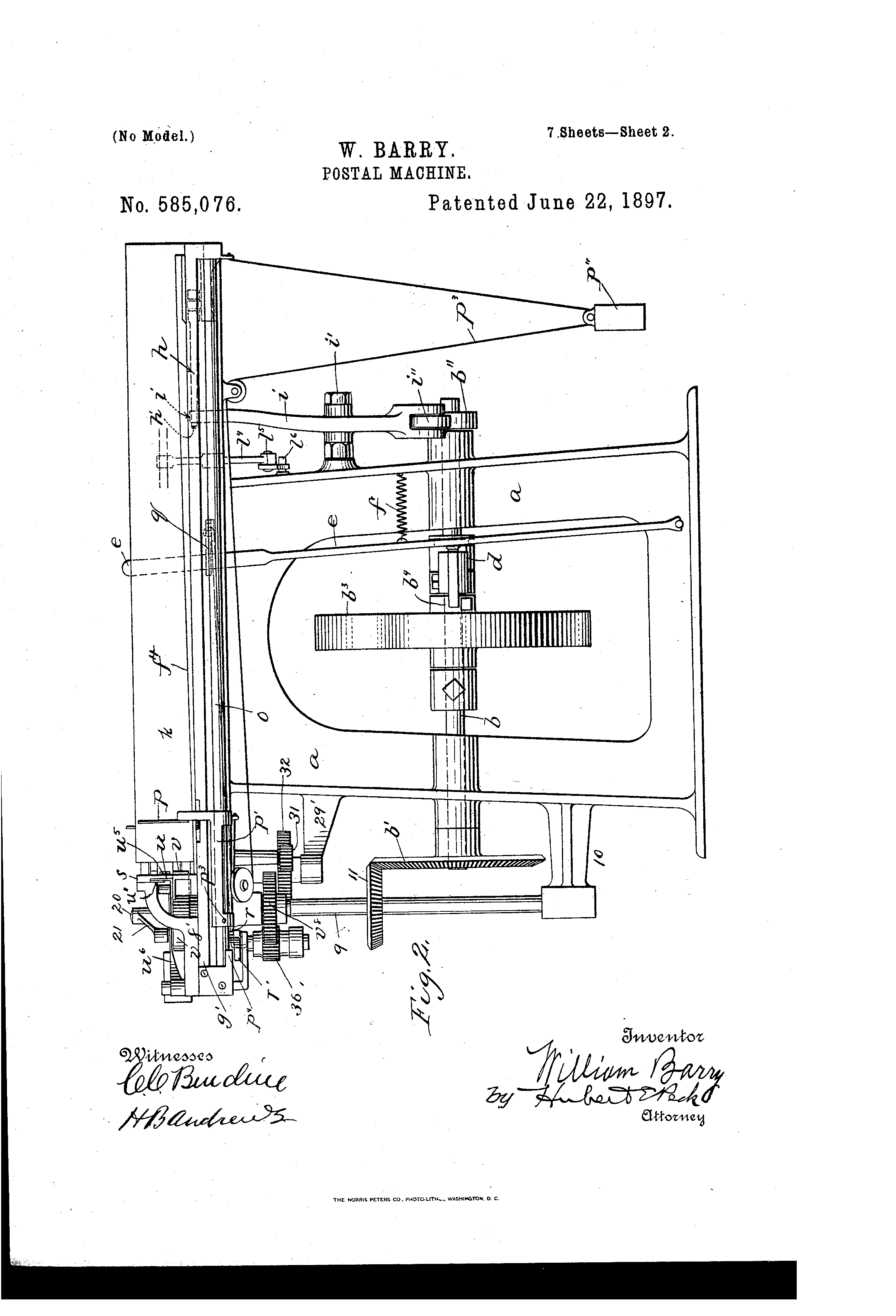 Postal machine – William Barry – 1897 – Patent: US585076A – My 2 cents