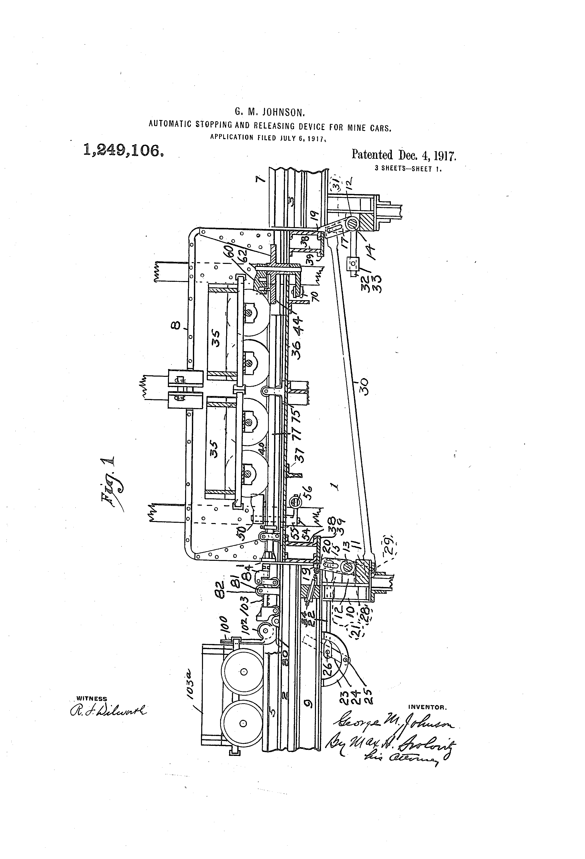 Automatic stopping and releasing device for mine cars – George M ...